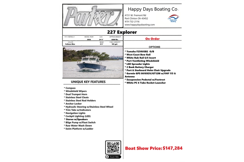 New Parker 227 Explorer 2026 for sale in Port Clinton, Ohio - Boatzon.com
